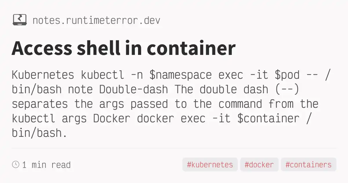 Access shell in container