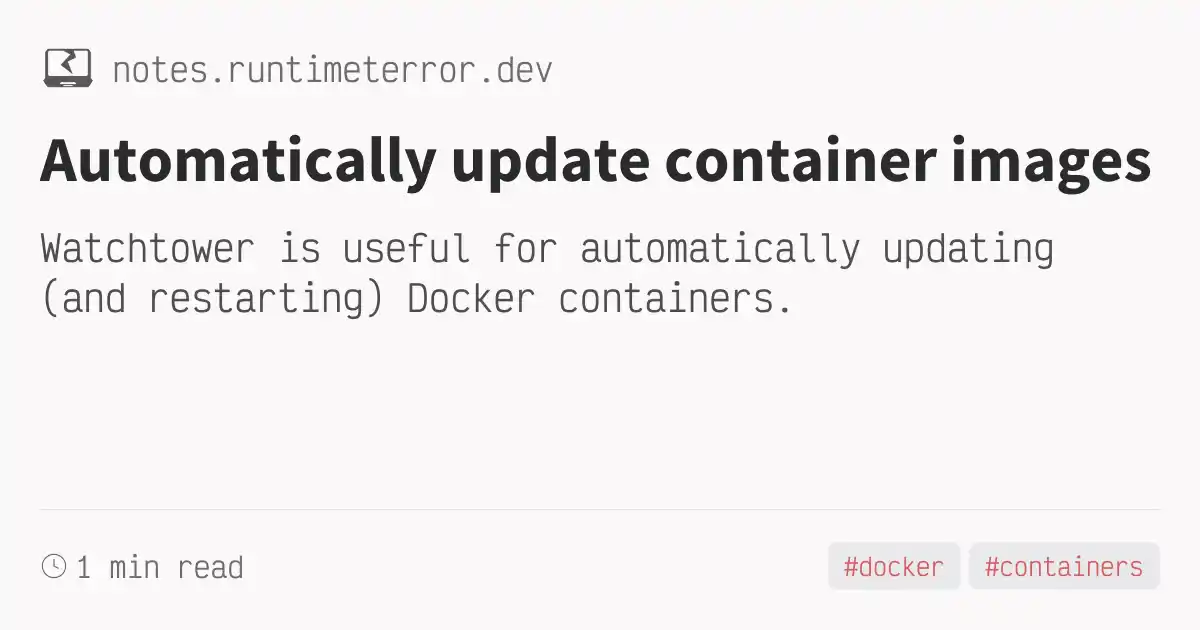 Automatically Update Container Images