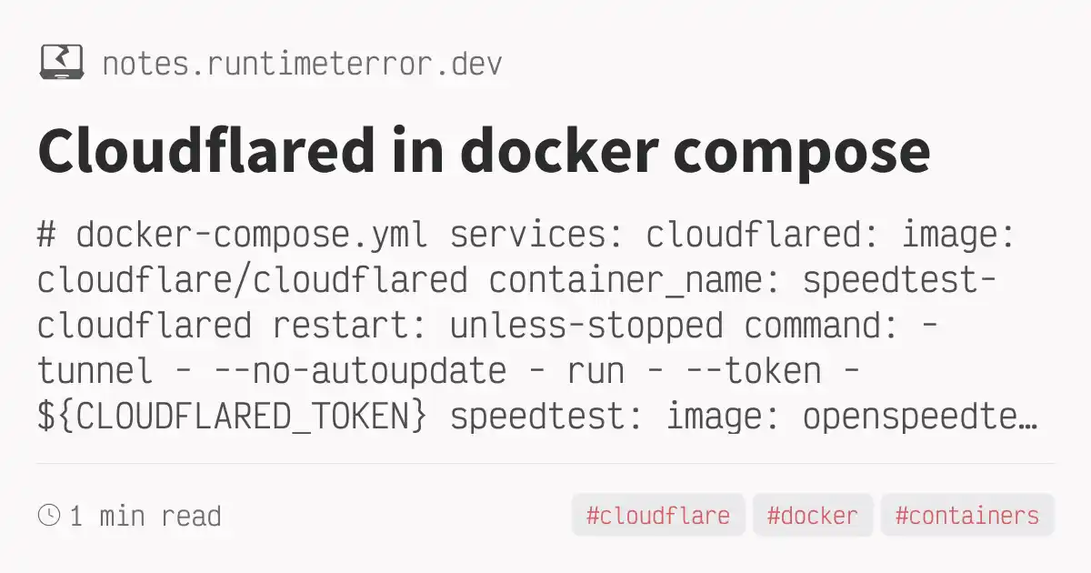 Cloudflared in docker compose