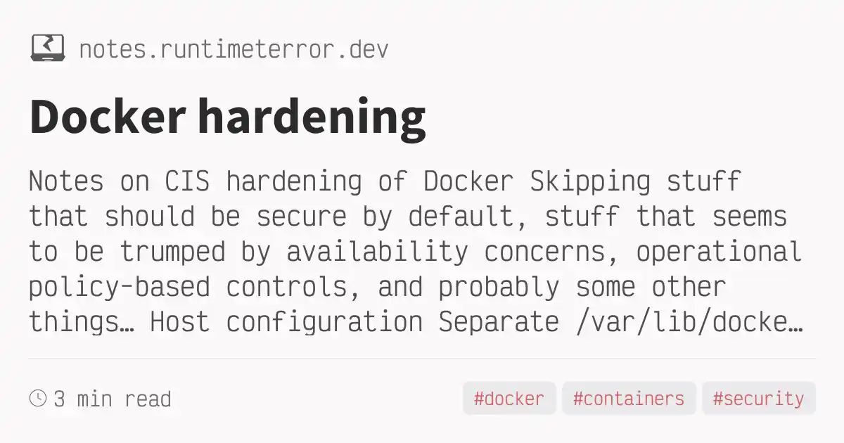 Docker hardening