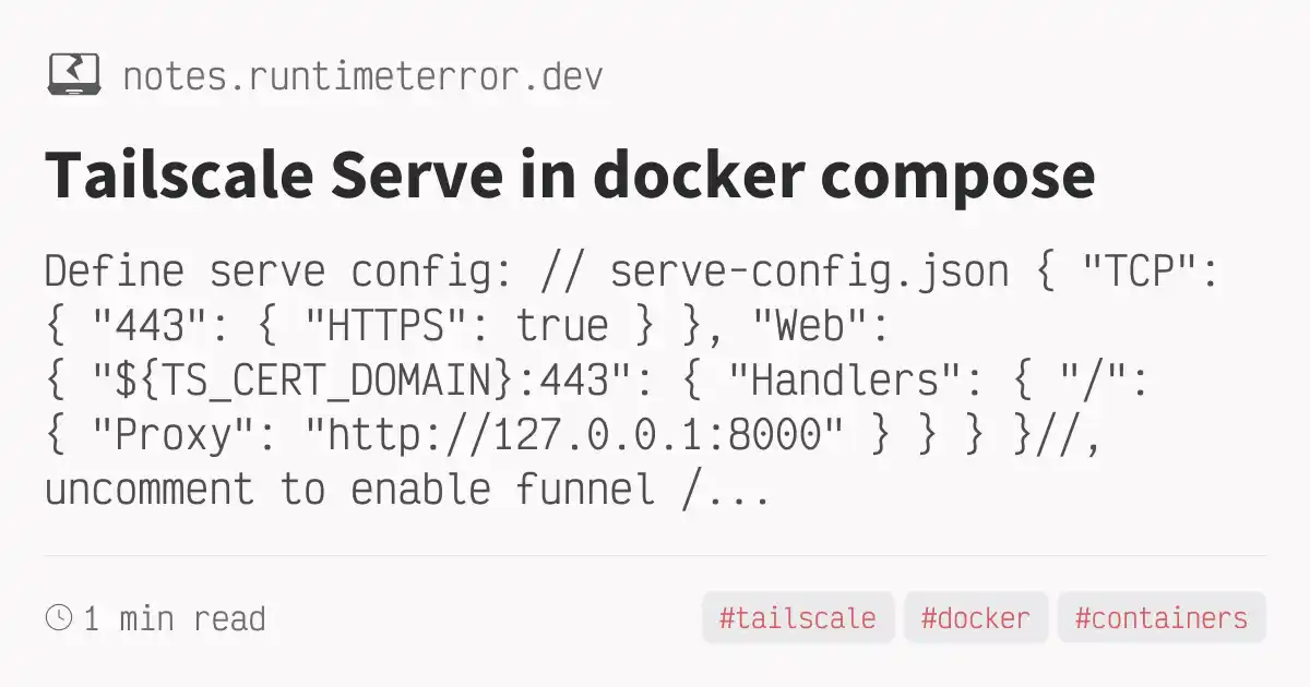 Tailscale Serve In Docker Compose