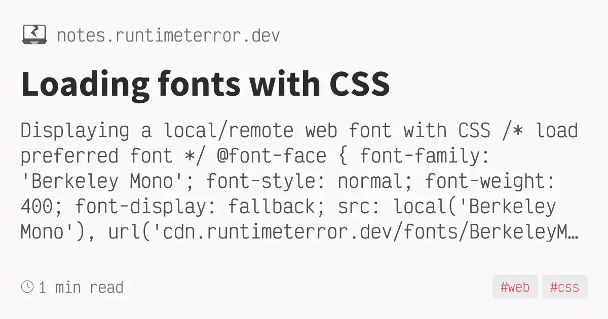 Loading fonts with CSS