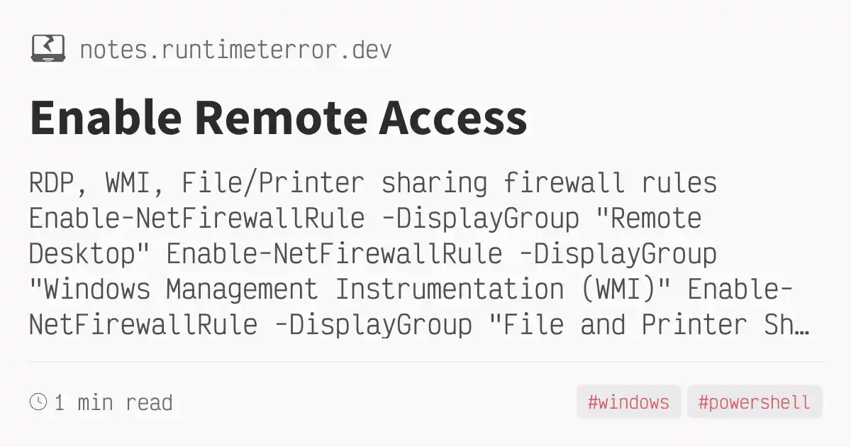 Enable Remote Access